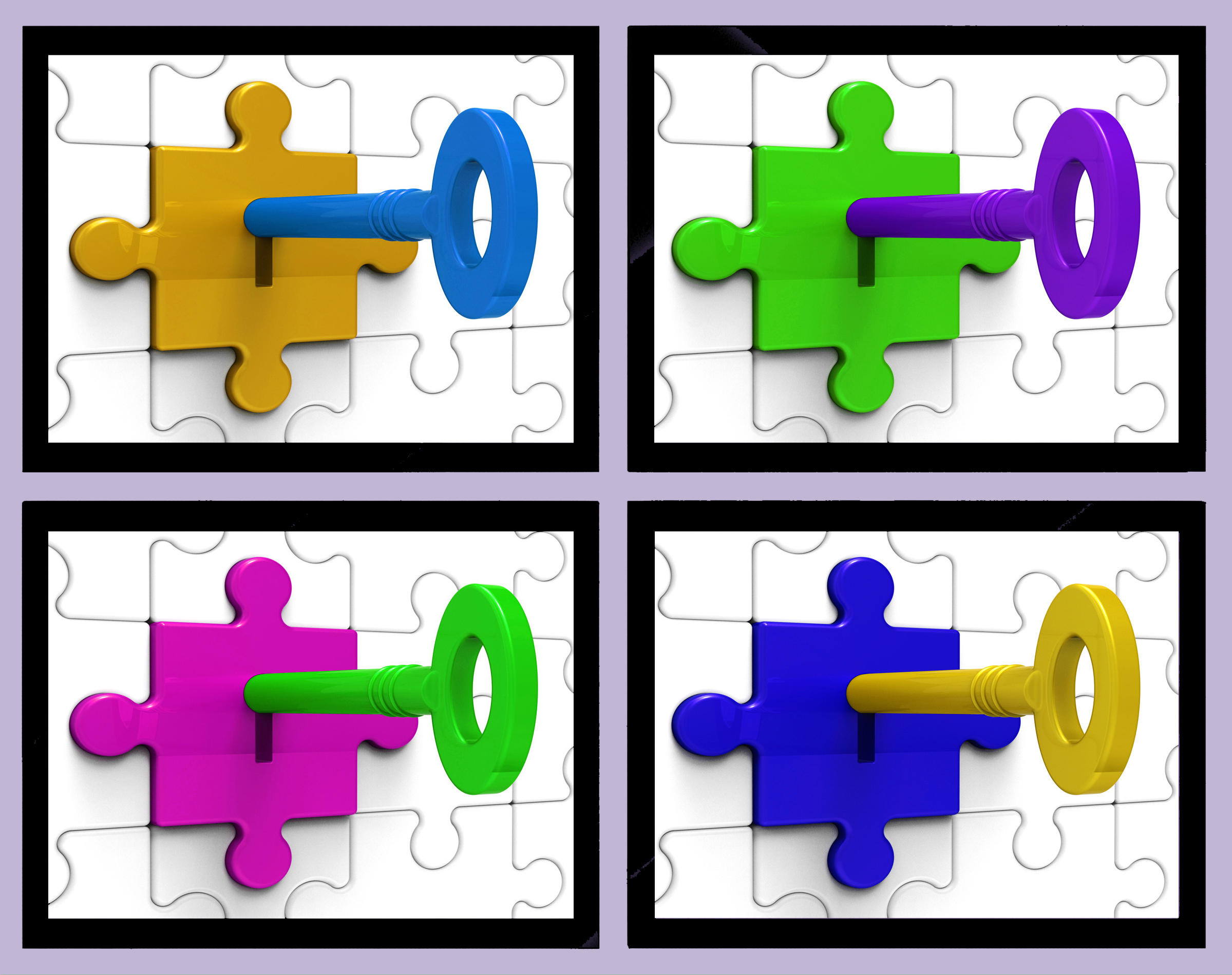 Keys In Locks On Monitors Showing Secrecy And Hidden Secrets - Karen ...