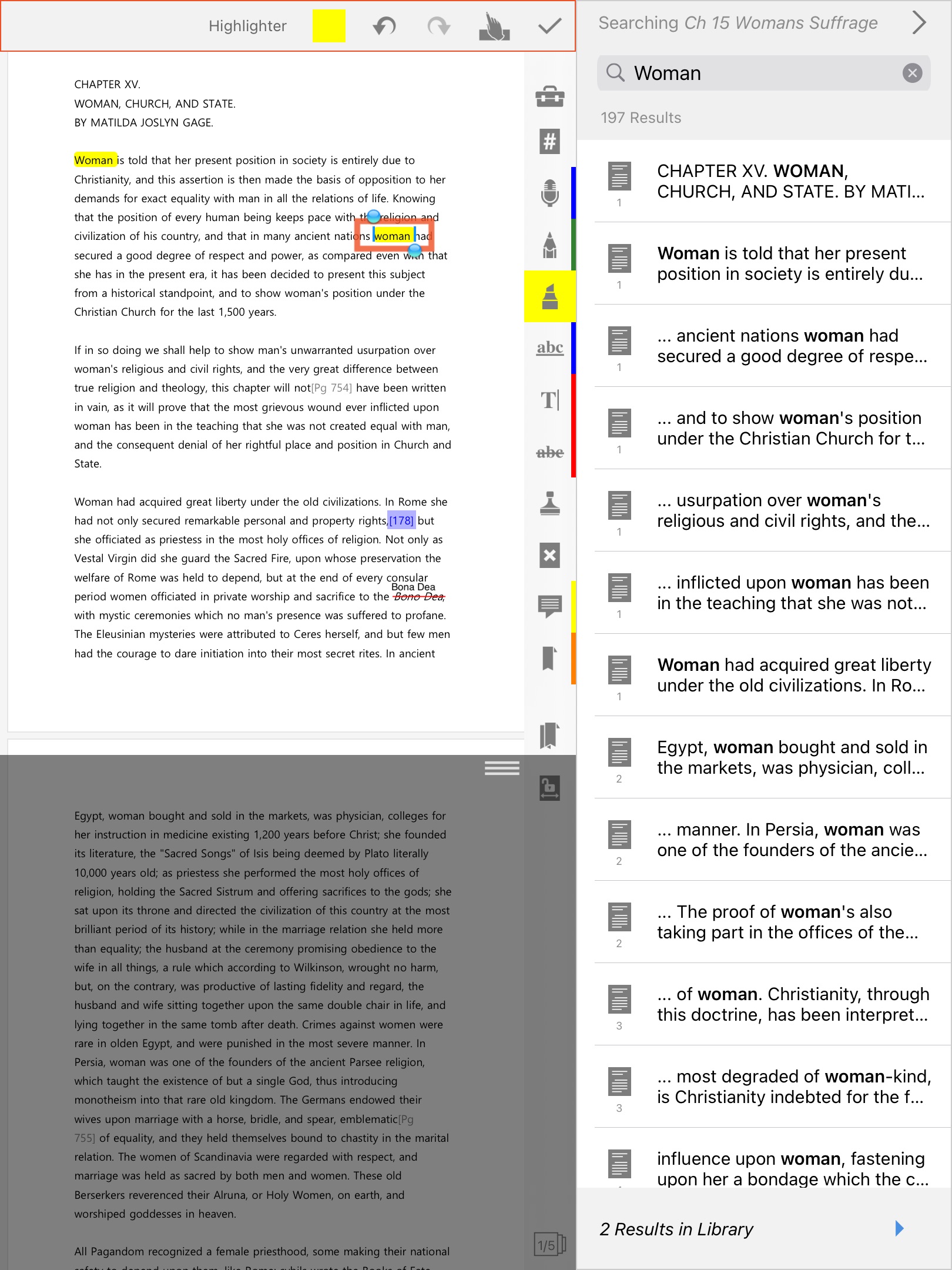 How to highlight text of iAnnotate search results - Karen Commins